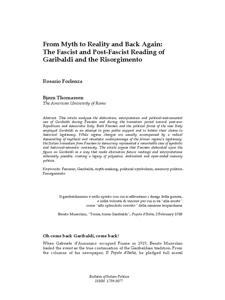 Garibaldi and The Risorgimento | PDF | Fascism | Benito Mussolini