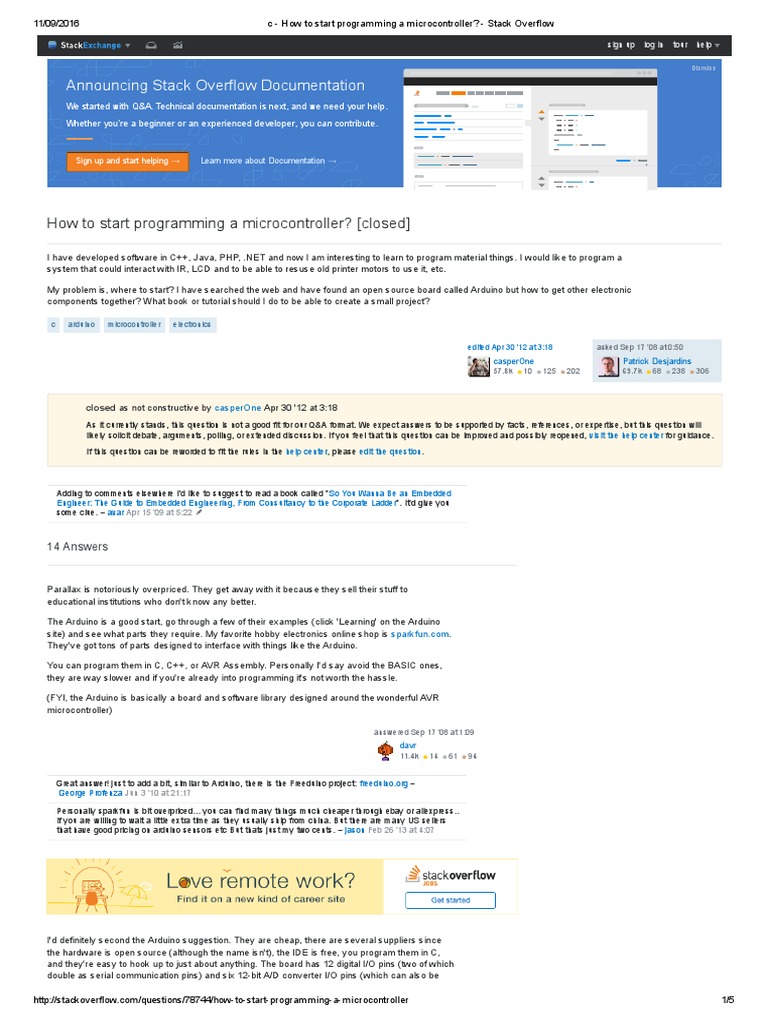 C - How To Start Programming A Microcontroller - Stack Overflow | PDF | Arduino | Pic ...