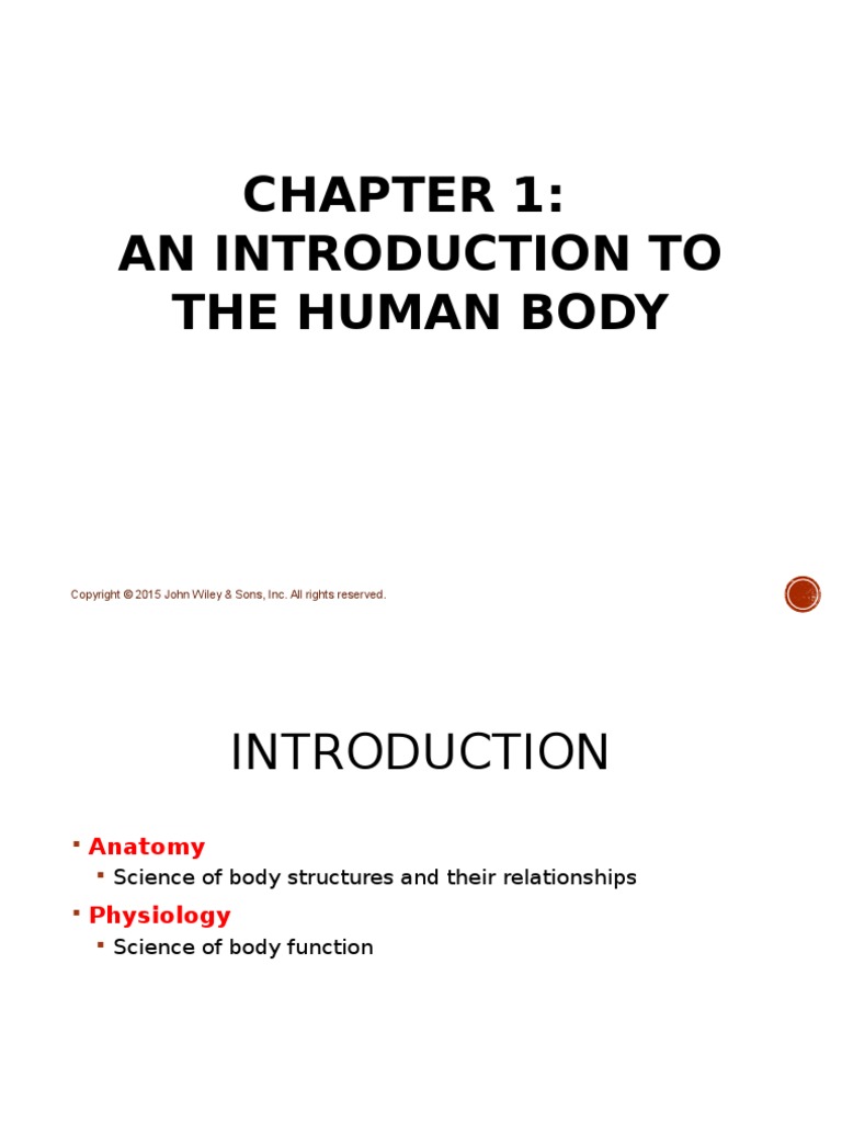 Chapter 1 Lecture PowerPoint-1 | PDF | Human Body | Animal Physiology