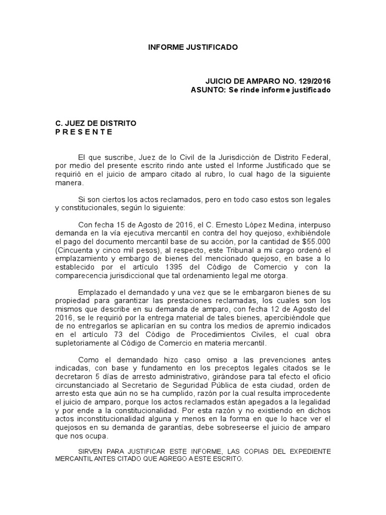 Informe Justificado | PDF | Derecho