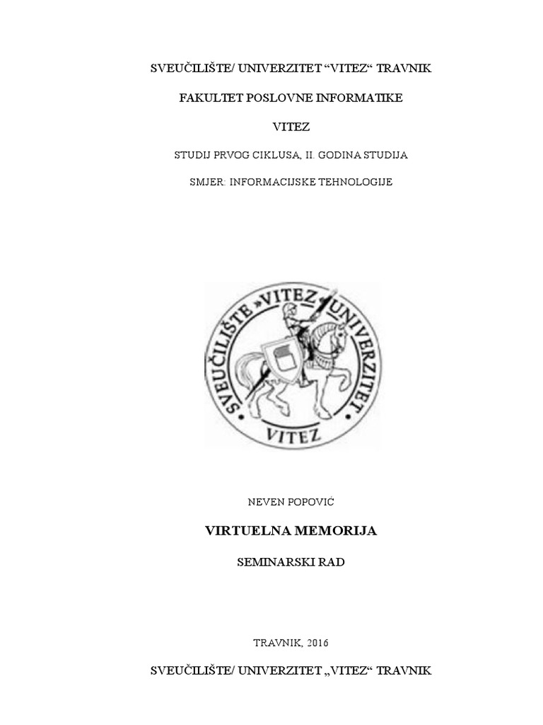 Seminarski Rad Virtuelna Memorija | PDF