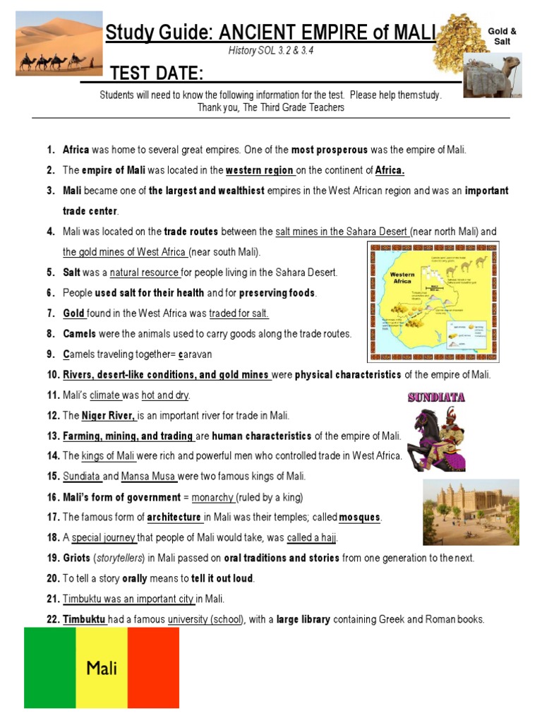 Ancient Mali Study Guide | PDF