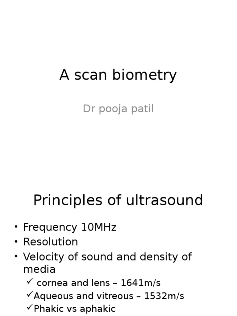 A Scan Biometry | PDF | Lens (Optics) | Human Eye