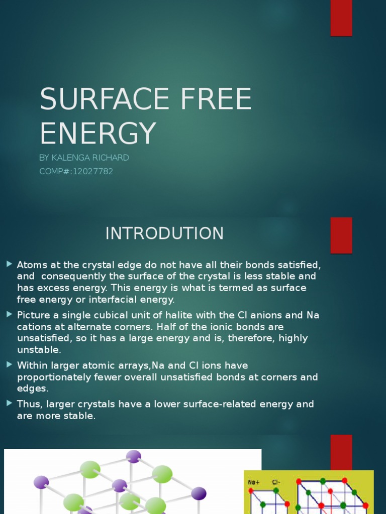 Surface Free Energy | PDF | Crystal | Ion