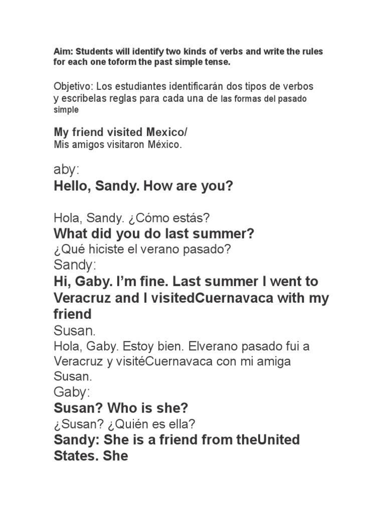 Hello, Sandy. How Are You? What Did You Do Last Summer?: Hola, Sandy ...