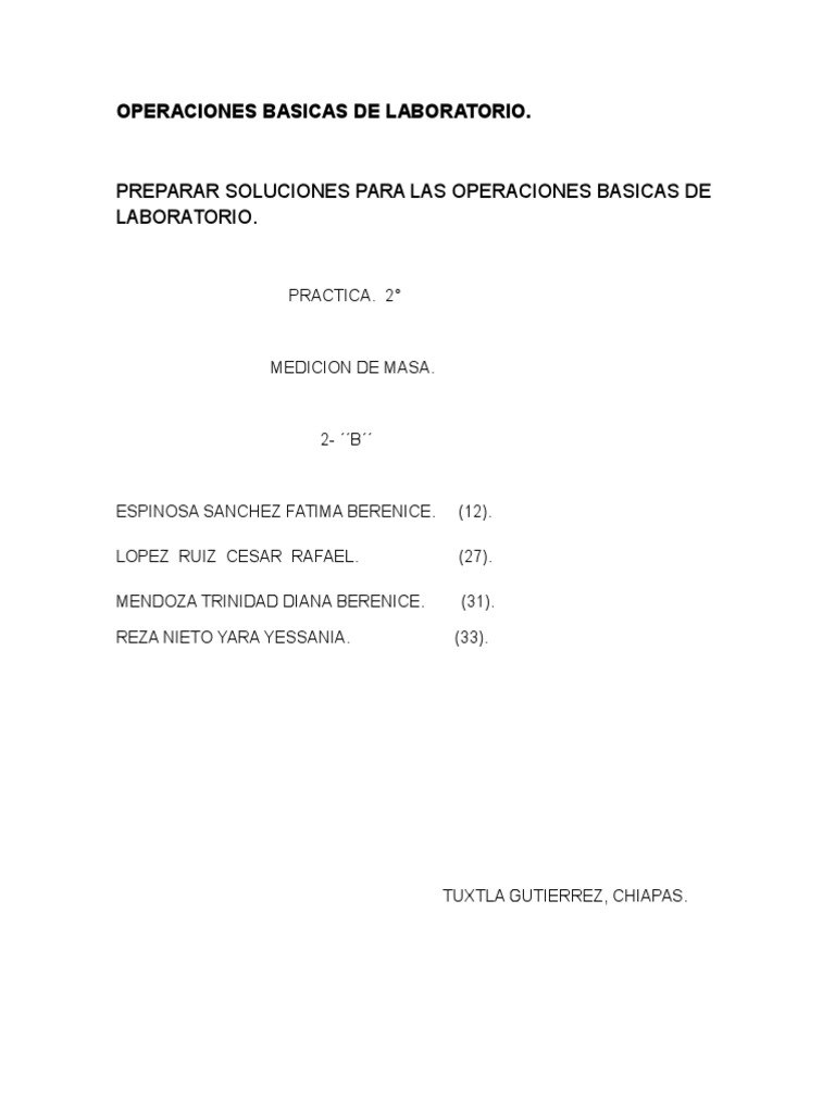 Operaciones Basicas de Laboratorio | PDF