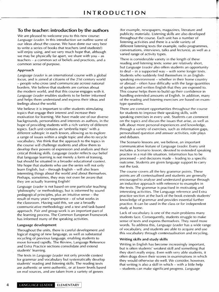 Language Leader Pre-Intermediate TB | PDF | Languages