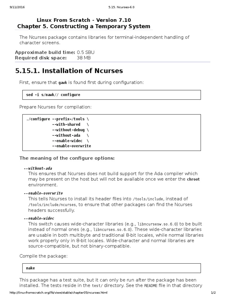 Install Ncurses | PDF