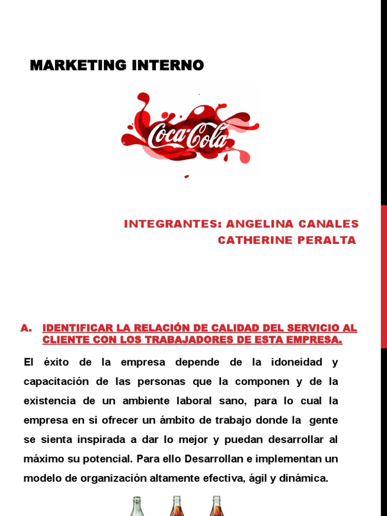 Marketing Interno Coca Cola | Coca Cola | Modelo de negocio