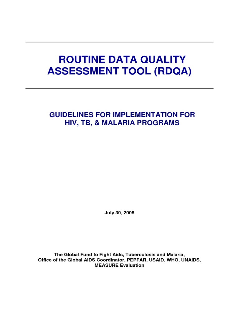 ME RDQA Guidelines en | PDF | Reliability Engineering | Data Quality