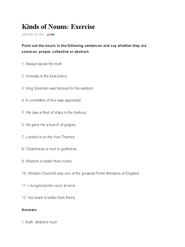 Kinds of Nouns | PDF