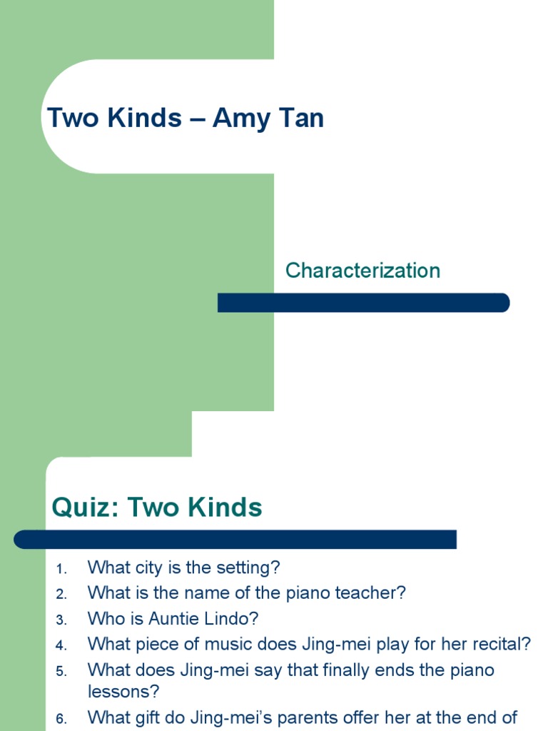 Two Kinds - Amy Tan | PDF | Art
