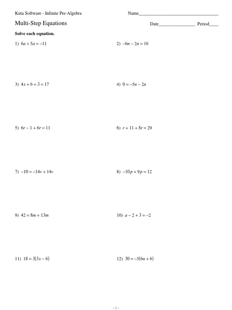 Multi-Step Equations | PDF | Teaching Methods & Materials