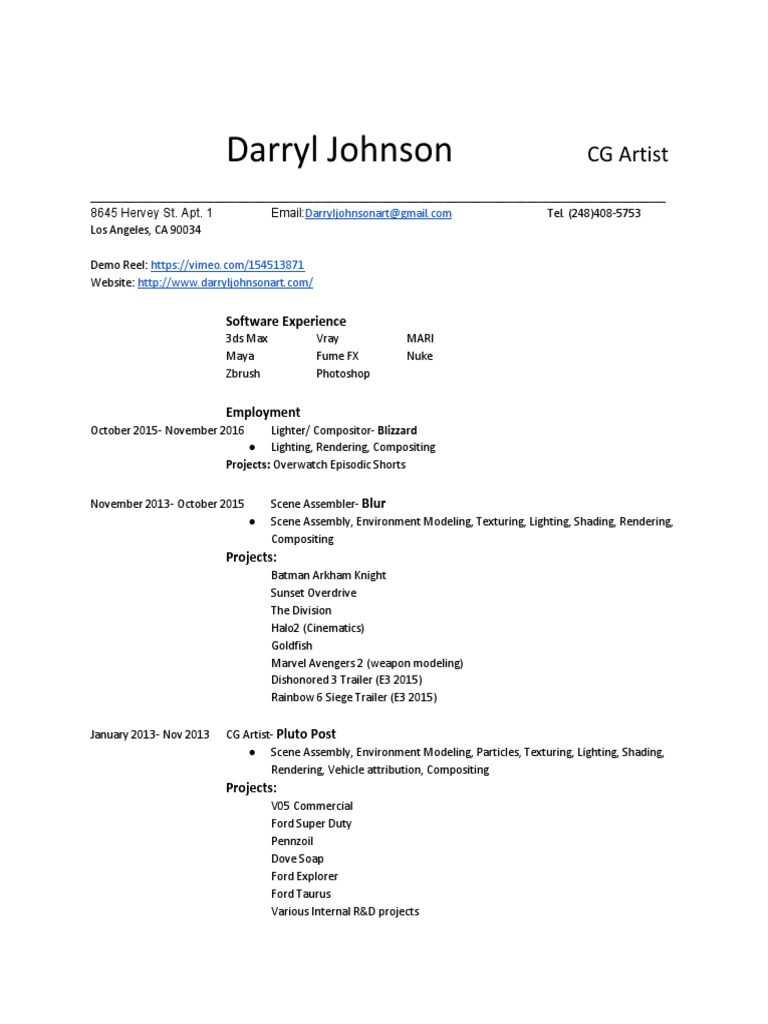 Darryl Johnson Resume | PDF | Computers