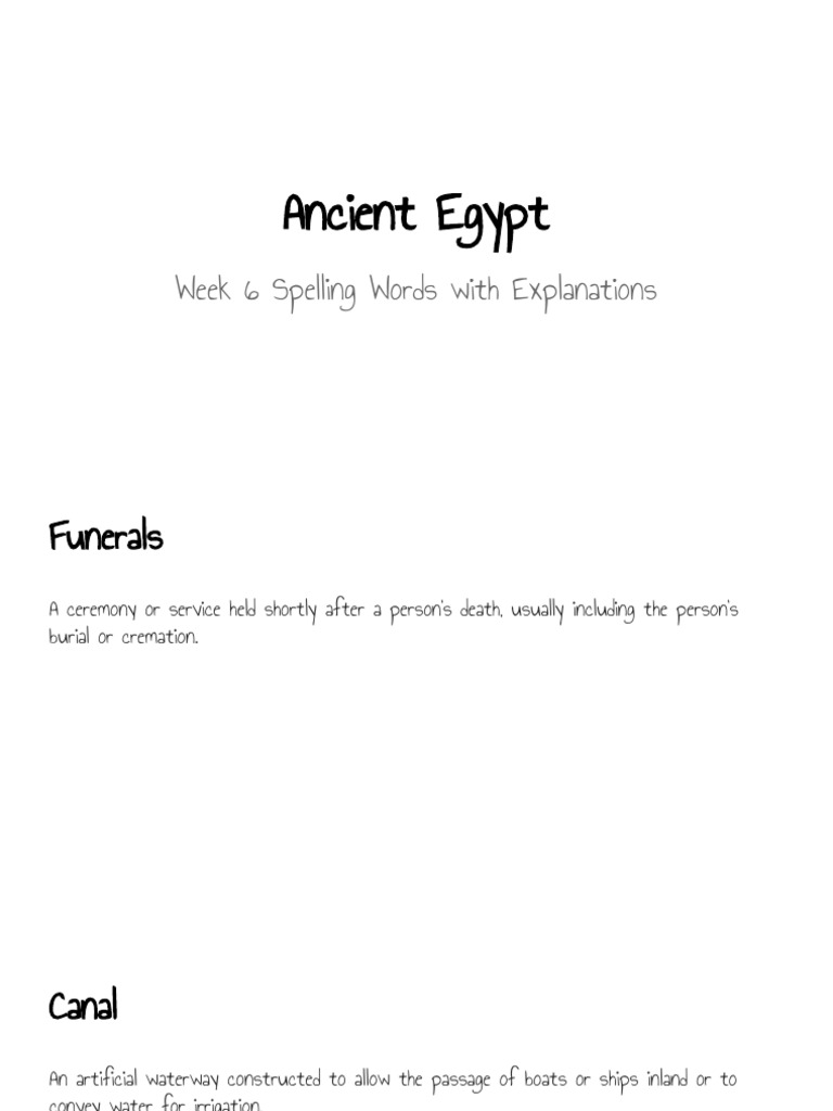 Week 6 Spelling | PDF | Ancient Egypt | Egyptian Hieroglyphs