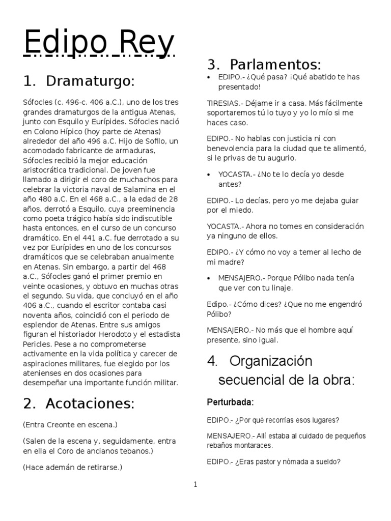 Edipo Rey | PDF | Edipo | Sófocles