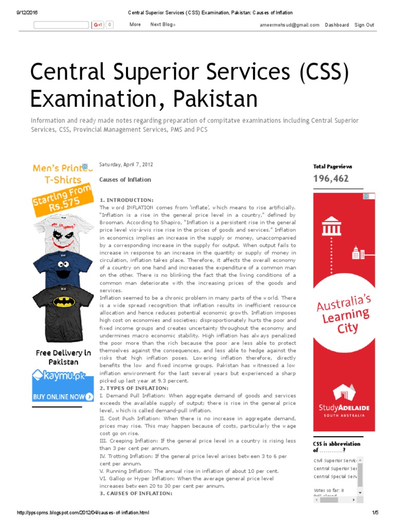 Central Superior Services (CSS) Examination, Pakistan_ Causes of ...