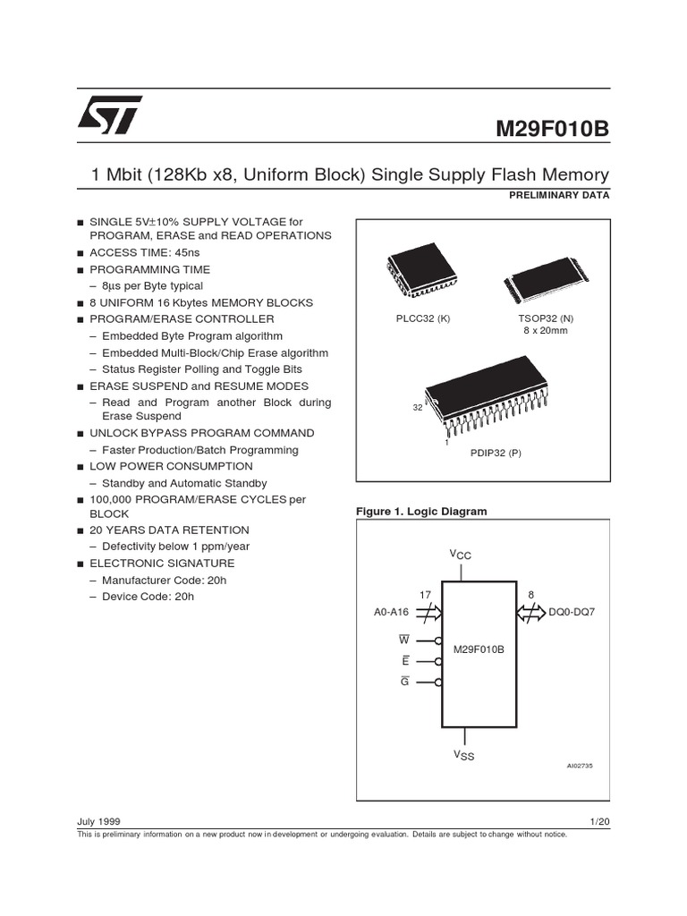 29F010 | PDF | Input/Output | Flash Memory