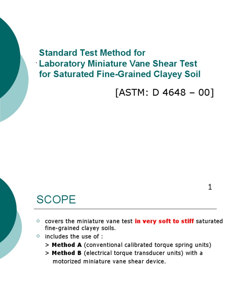 Miniature Vane Shear Test Astm | PDF | Torque | Soil Mechanics