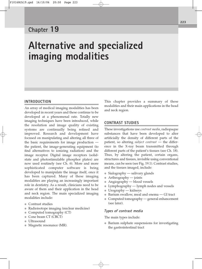 Alternative and Specialized Imaging Modalities | PDF | Medical Imaging ...