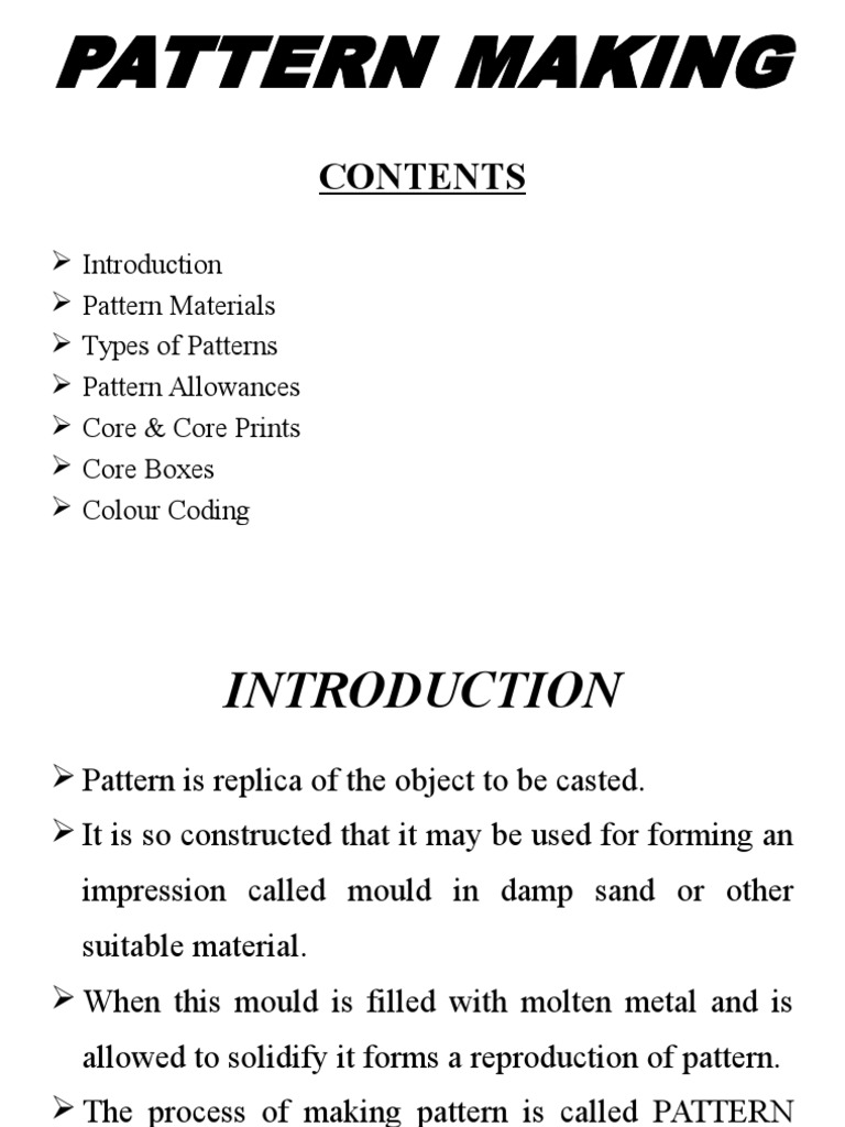Final Pattern Making | PDF | Casting (Metalworking) | Industries