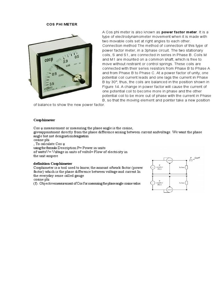Cos Phi Meter | Electromagnetism | Electronics