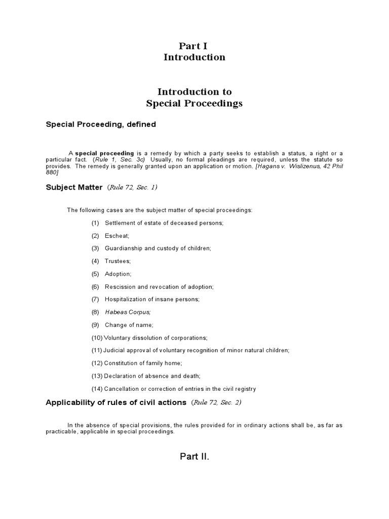 Spec Proceeding Notes and Cases | PDF | Will And Testament | Probate