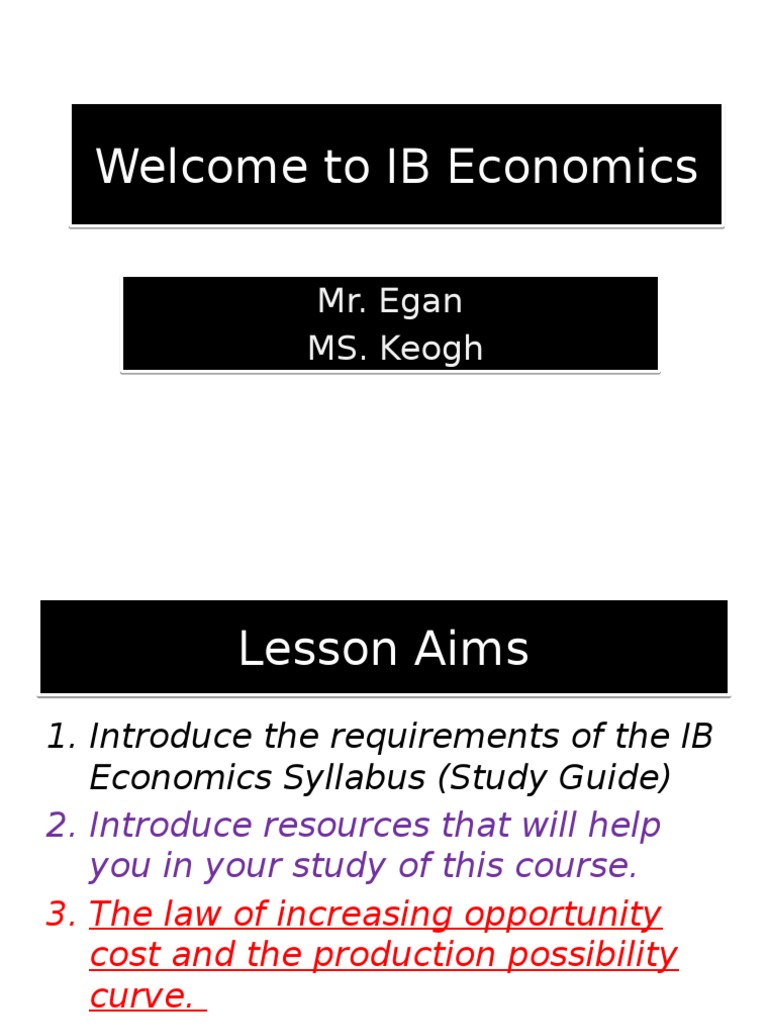 Introduction To Economics IB + PPF | PDF | Factors Of Production ...