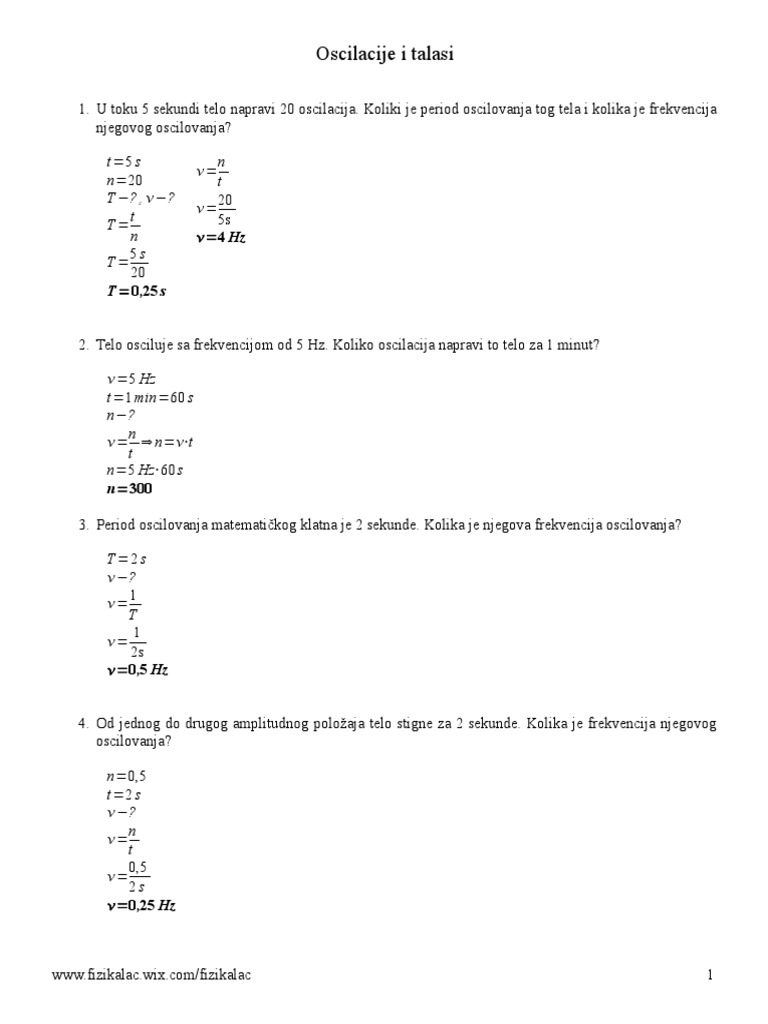 Oscilacija Resenja PDF | PDF