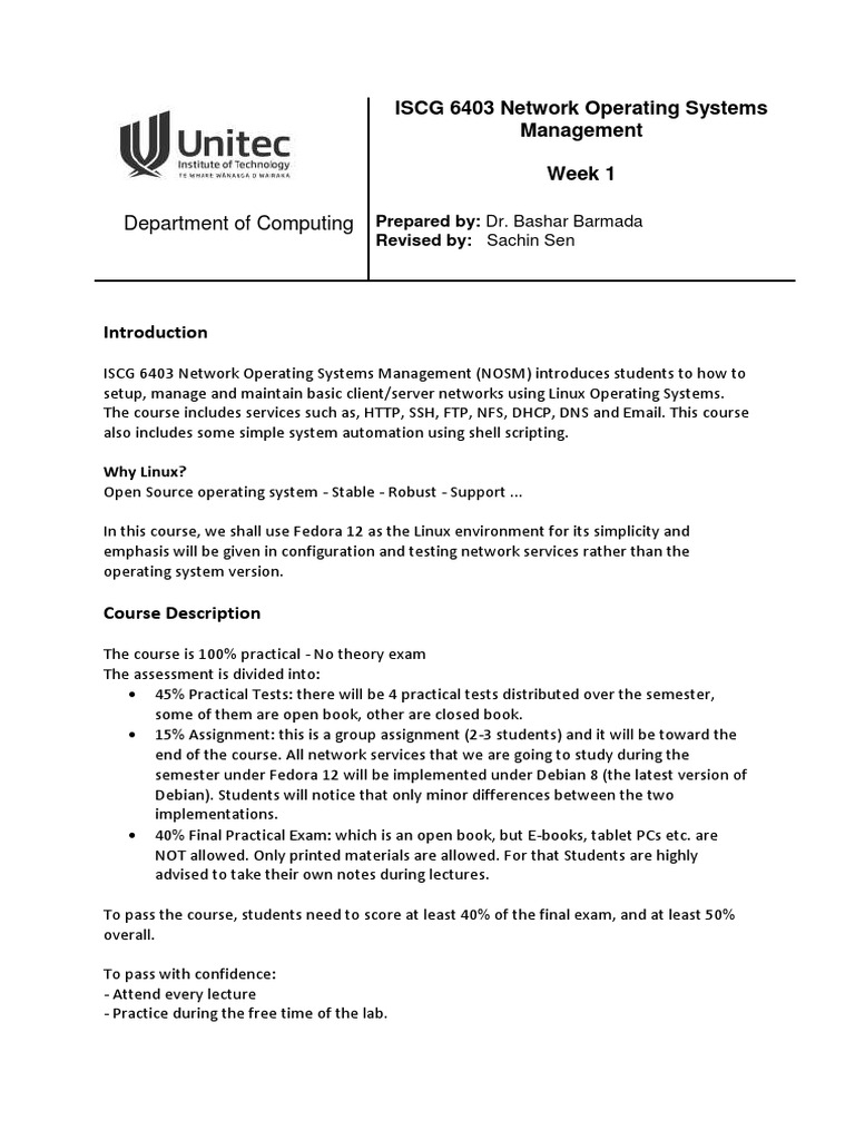 W1 Lecture Notes For Linux | PDF | Fedora (Operating System ...