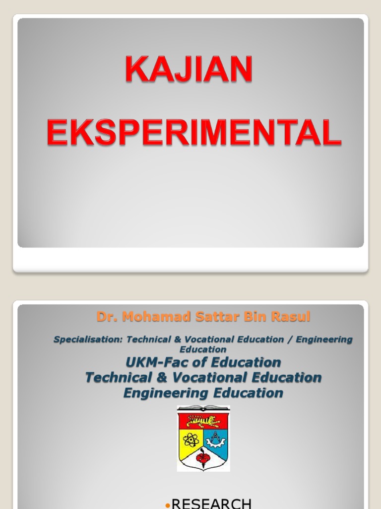 Reka Bentuk Kajian Eksperimental PDF | PDF