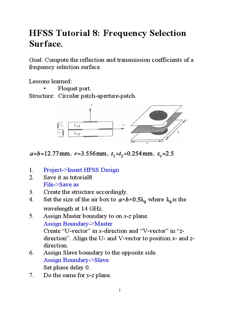 HFSS Tutorial | PDF