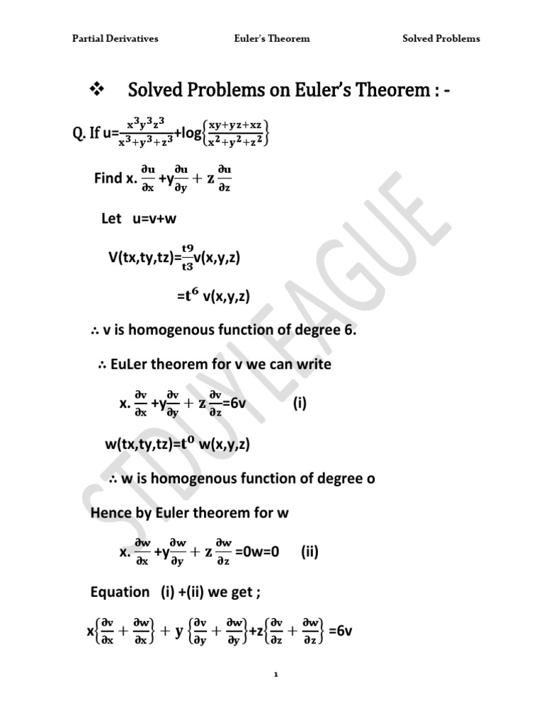 2.solved Problems On Euler | PDF | Differential Equations ... 2.solved Problems On Euler | PDF | Differential Equations ...