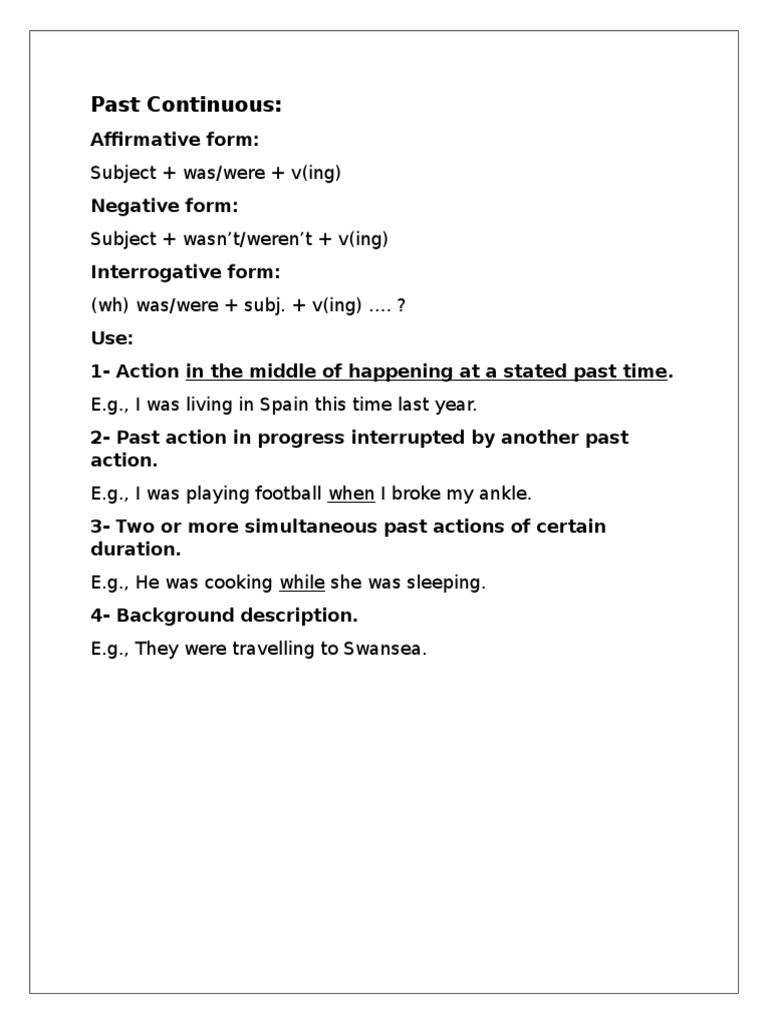 Past Cont | PDF