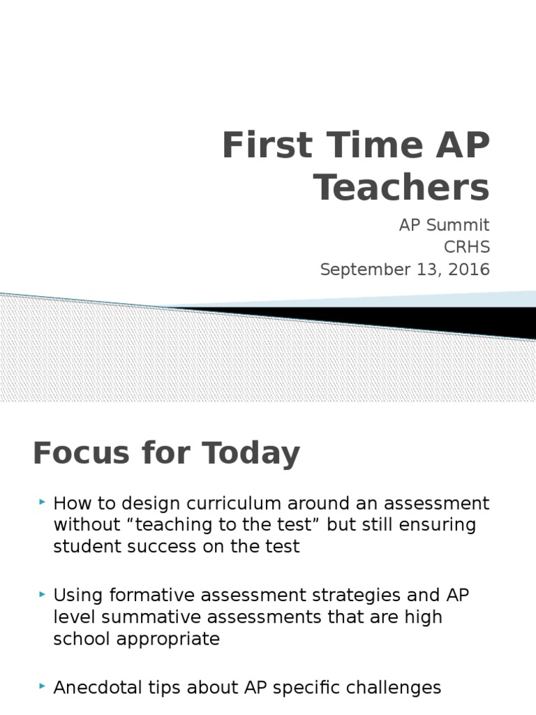 First-Time AP Teacher Guide | PDF | Educational Assessment | Test ...