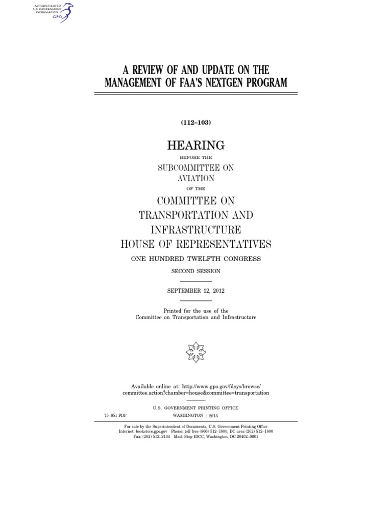 A Review of and Update On The Management of Faa'S Nextgen Program | PDF ...