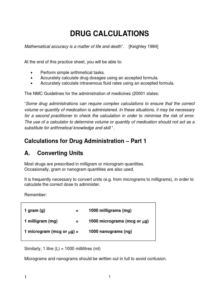 Documento15 Drug Calculation Practice Atriajobs | Pharmacology | Drugs
