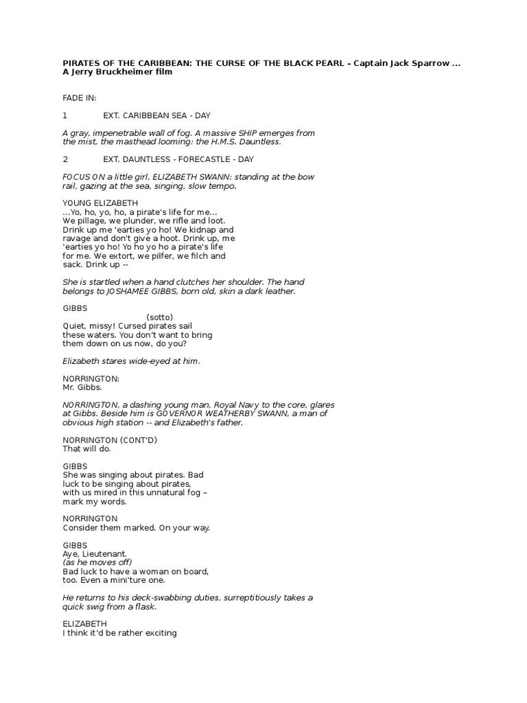 Pirates of The Caribbean 1 Script | PDF | Nature