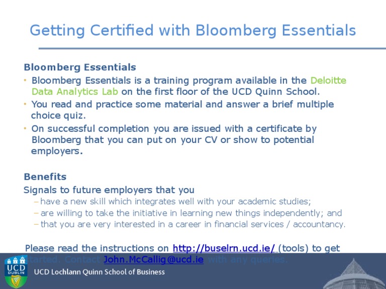 Bloomberg Essentials | PDF