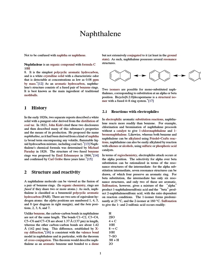 Naphthalene | PDF | Chemistry | Physical Sciences