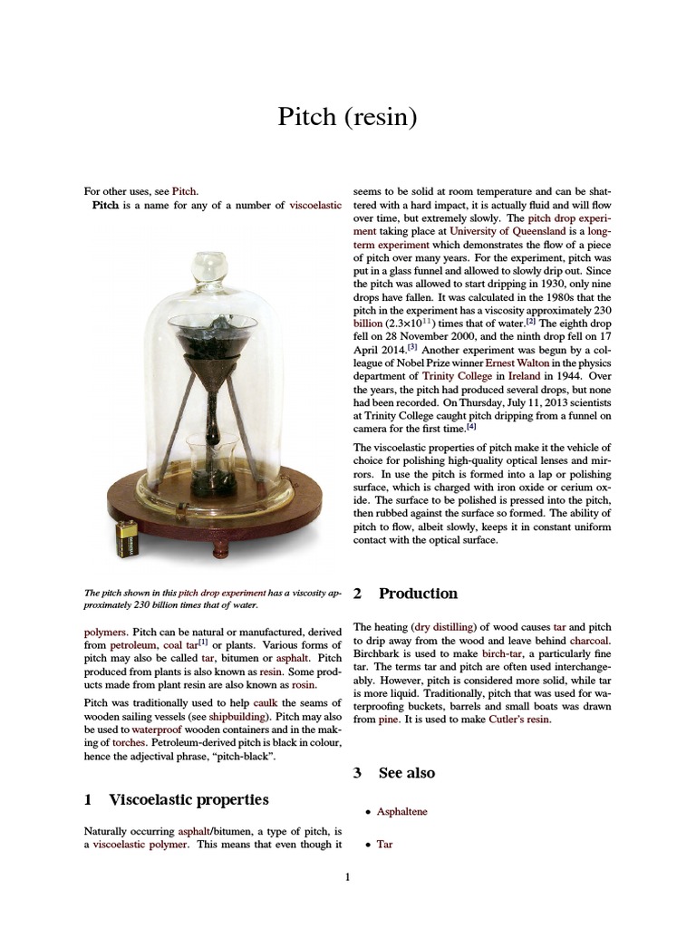 Pitch (Resin) PDF | PDF | Amorphous Solid | Materials