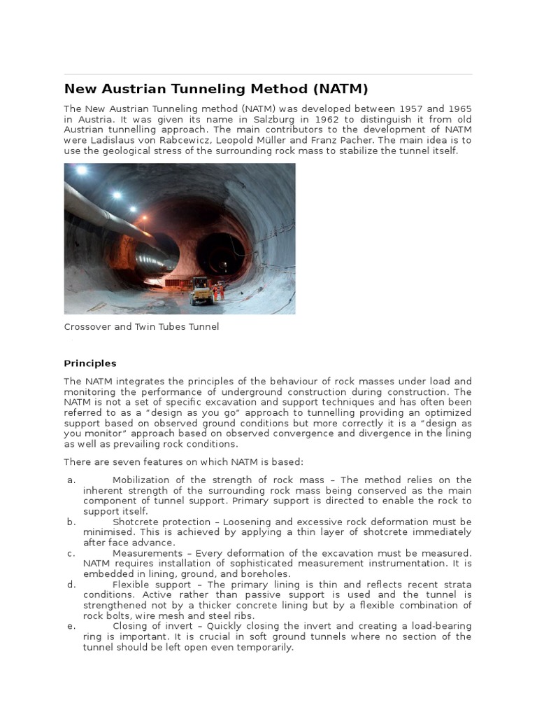 Overview of the NATM Tunneling Method | PDF | Civil Engineering ...