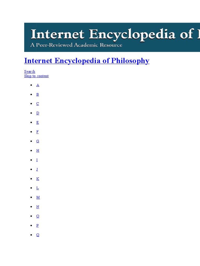 Internet Encyclopedia of Philosophy | PDF | Phenomenology (Philosophy ...