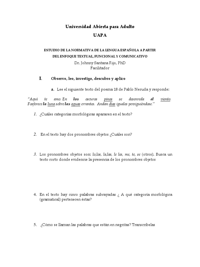 Practicas Categorias Formales | PDF | Morfología (Lingüística) | Palabra