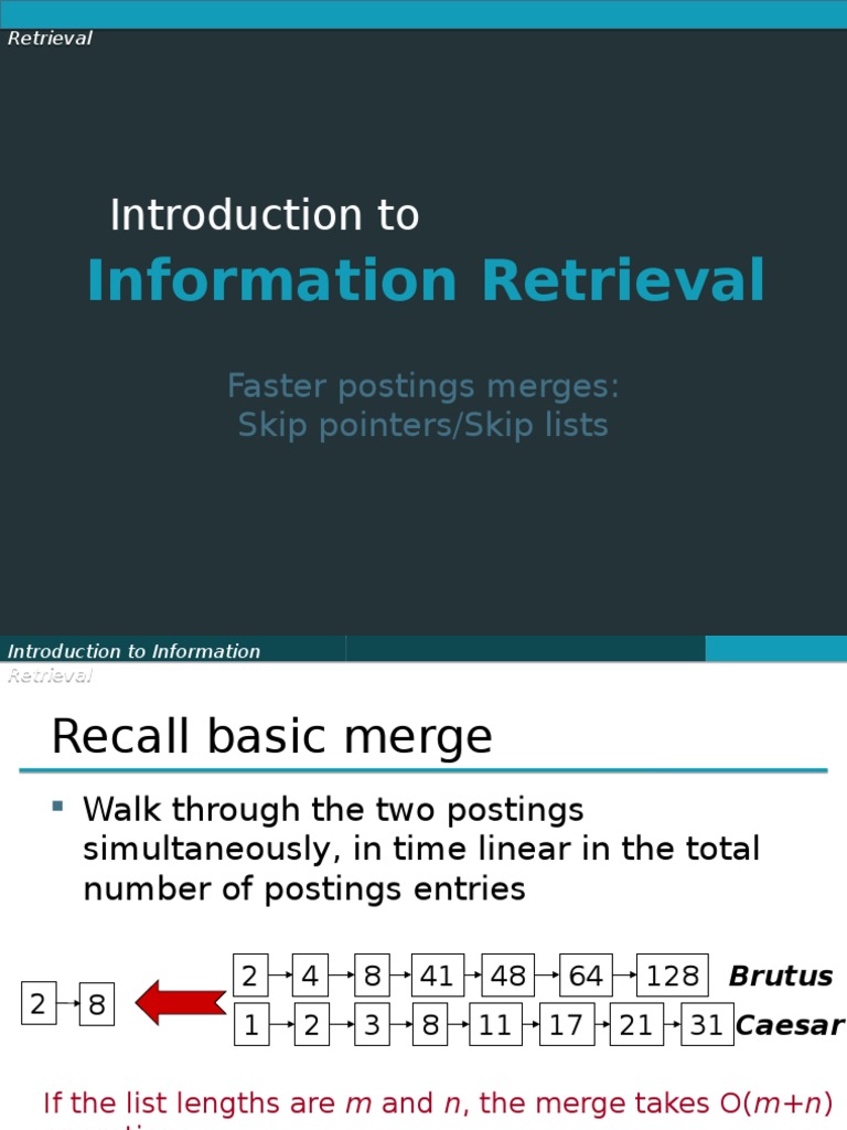 Lecture 3-Skip Pointers and Phrase Queries | PDF | Search Engine Indexing | Information Retrieval