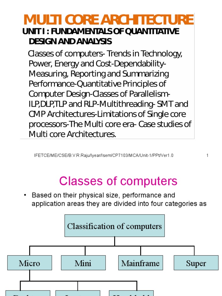 Unit 1 | PDF | Multi Core Processor | Parallel Computing