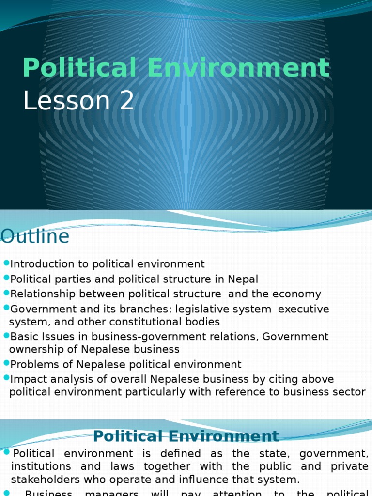 Lesson 2 Political Environment | PDF | Capitalism | Trade Union