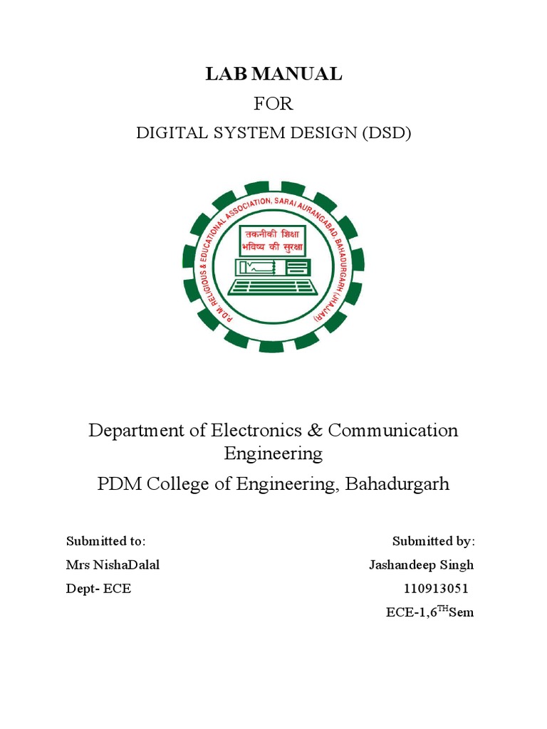 Lab Manual: Digital System Design (DSD) | PDF