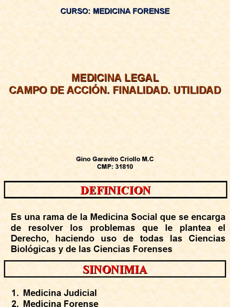 Definicion de La Medicina Forense. | PDF | Jurisprudencia médica | Science
