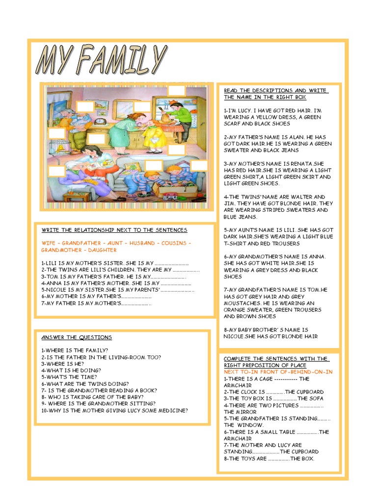 Family Description Activity | PDF